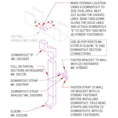 PRESS BROKE DOWNSPOUTS for Metal Buildings | Steel Store